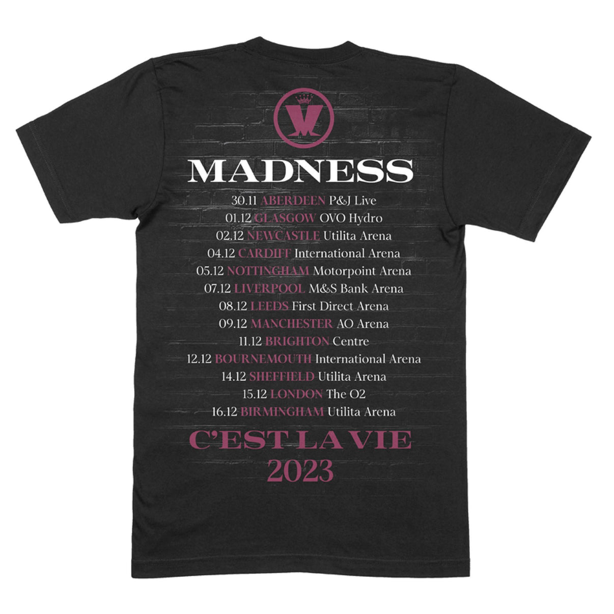 2023 C'est La Vie Black Tour T-Shirt – Madness UK